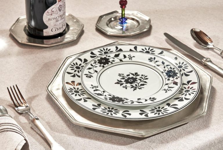 Octagonal Pewter Charger Plate - Italian Pewter Dinnerware