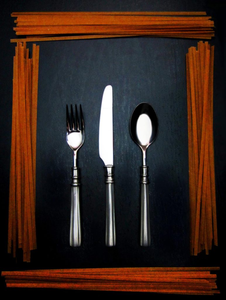 Pewter & Stainless Steel Dessert Spoon - Italian Pewter Flatware