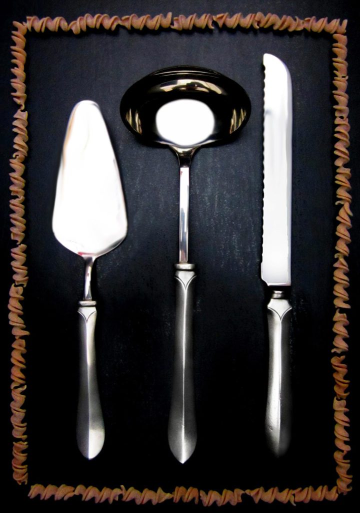 Pewter & Stainless Steel Bread Knife - Italian Pewter Cutlery