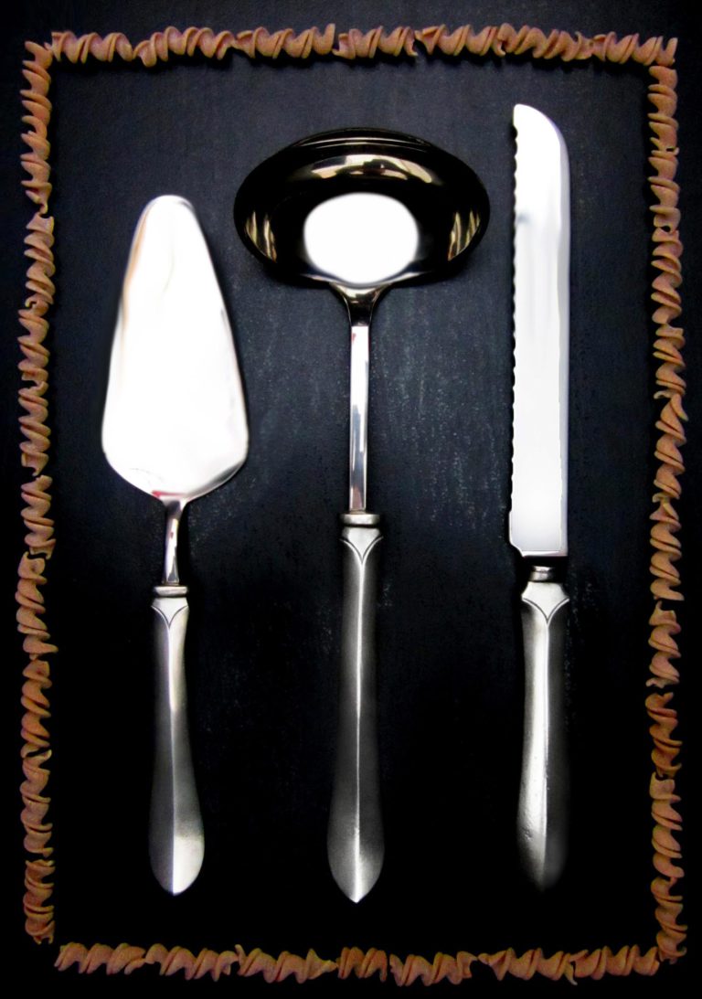 Pewter & Stainless Steel Bread Knife - Italian Pewter Cutlery