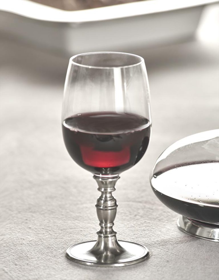 Crystal & Pewter Wine Glass - Italian Pewter Glassware