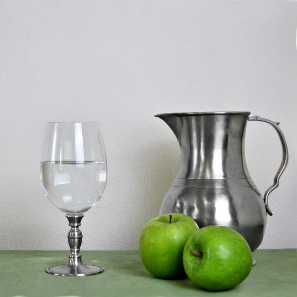 Crystal & Pewter Water Glass - Italian Pewter Glassware