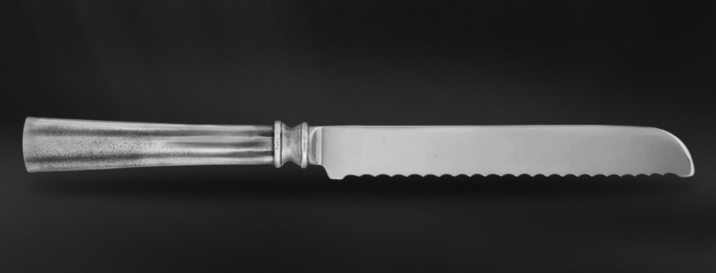 Pewter & Stainless Steel Bread Knife - Italian Pewter Cutlery