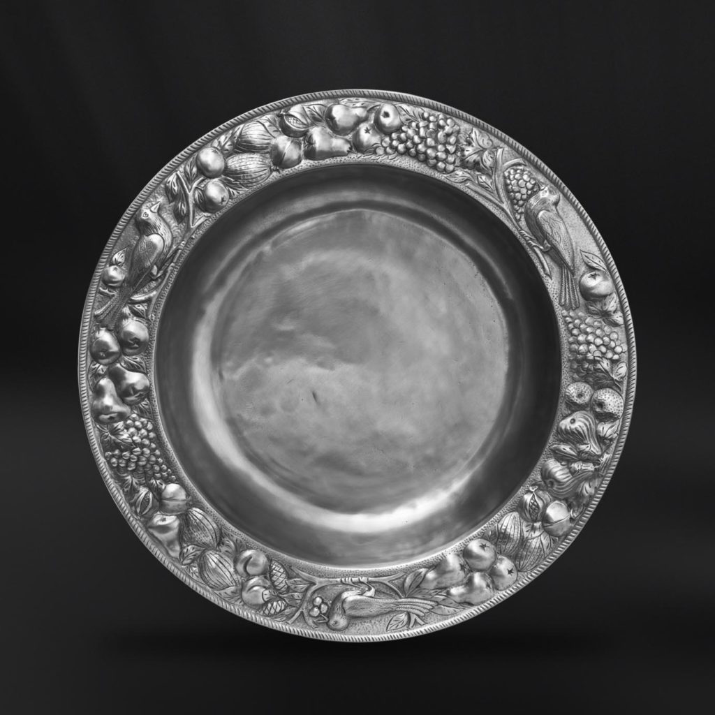 Embossed Pewter Centerpiece - Italian Pewter Tableware