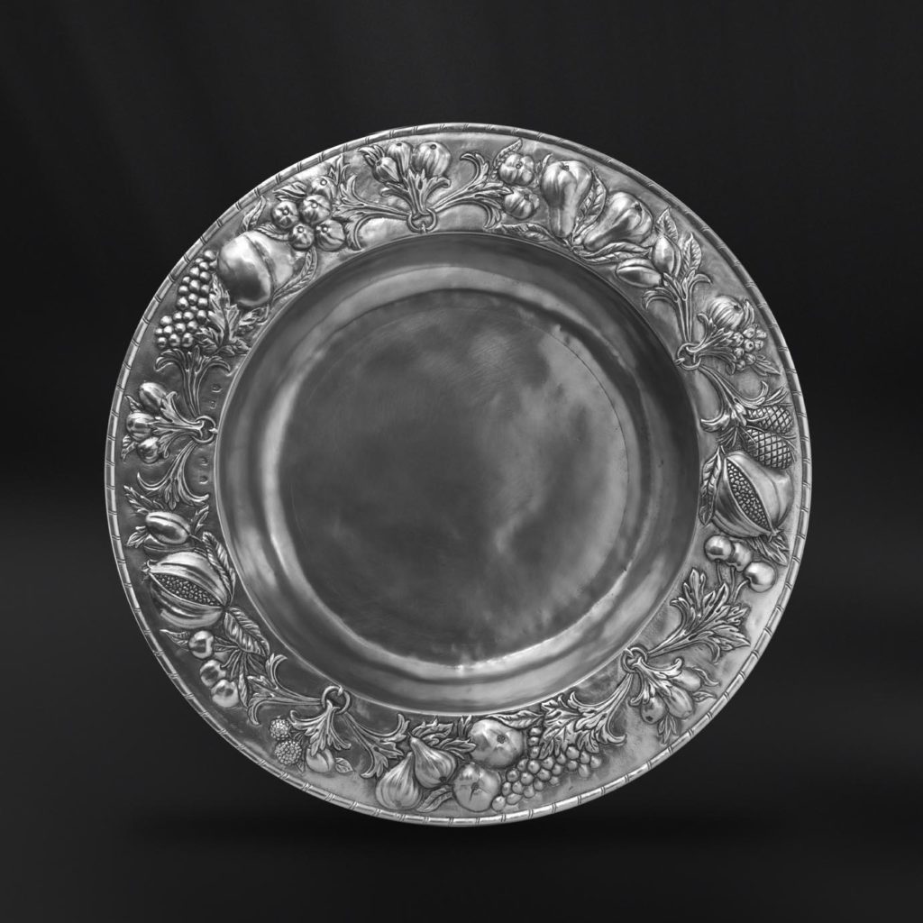 Embossed Pewter Centerpiece - Italian Pewter Tableware