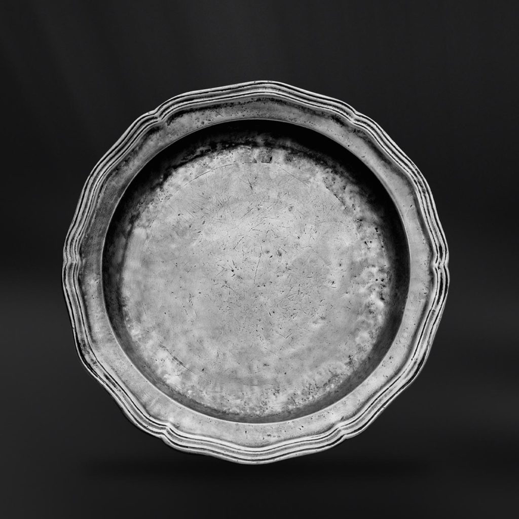 Baroque Pewter Centerpiece - Italian Pewter Tableware