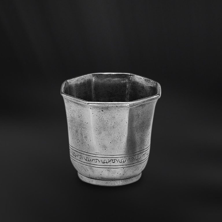Octagonal Pewter Whisky Cup - Italian Pewter Barware