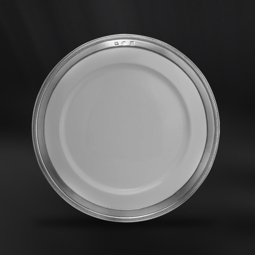 Ceramic & Pewter Dinner Plate - Italian Pewter Dinnerware