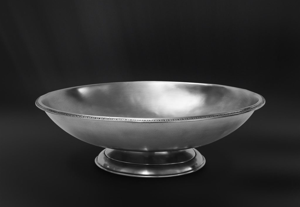 Footed Pewter Centerpiece - Italian Pewter Tableware