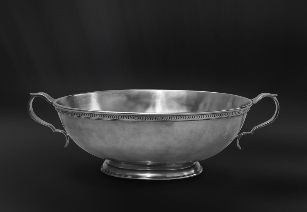 Footed Oval Pewter Centerpiece - Italian Pewter Tableware