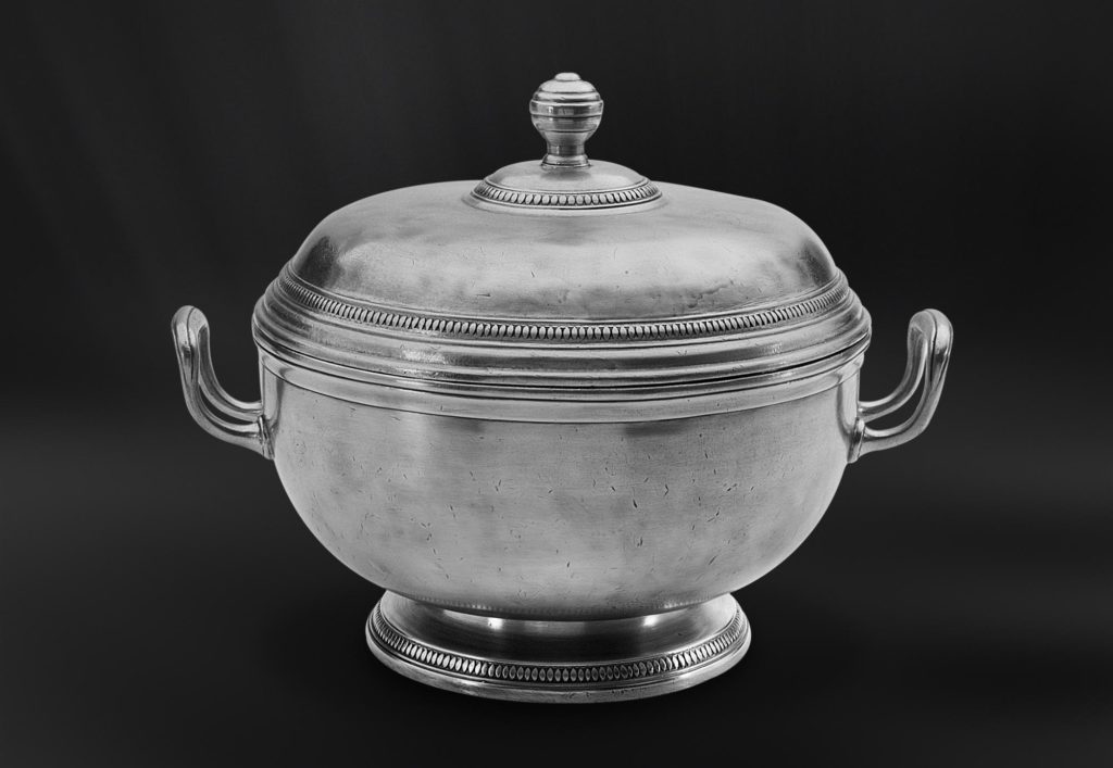Footed Pewter Tureen - Italian Pewter Tableware