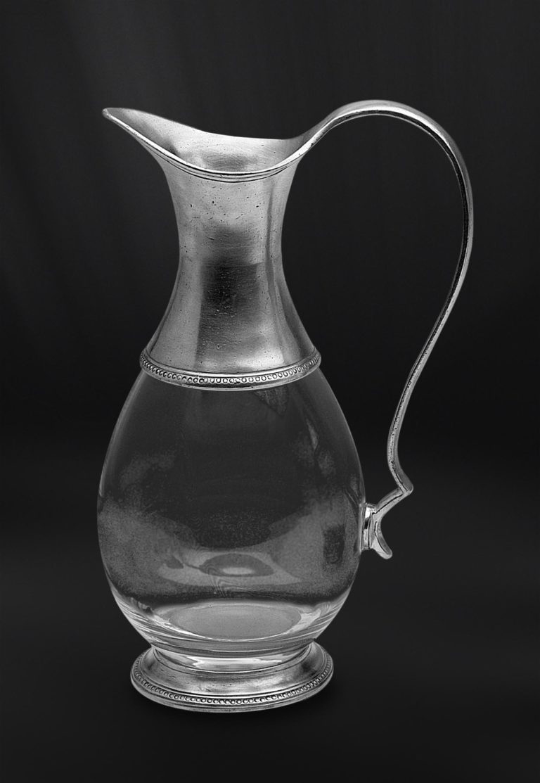 Pewter & Crystal Jug - Italian Pewter Drinkware