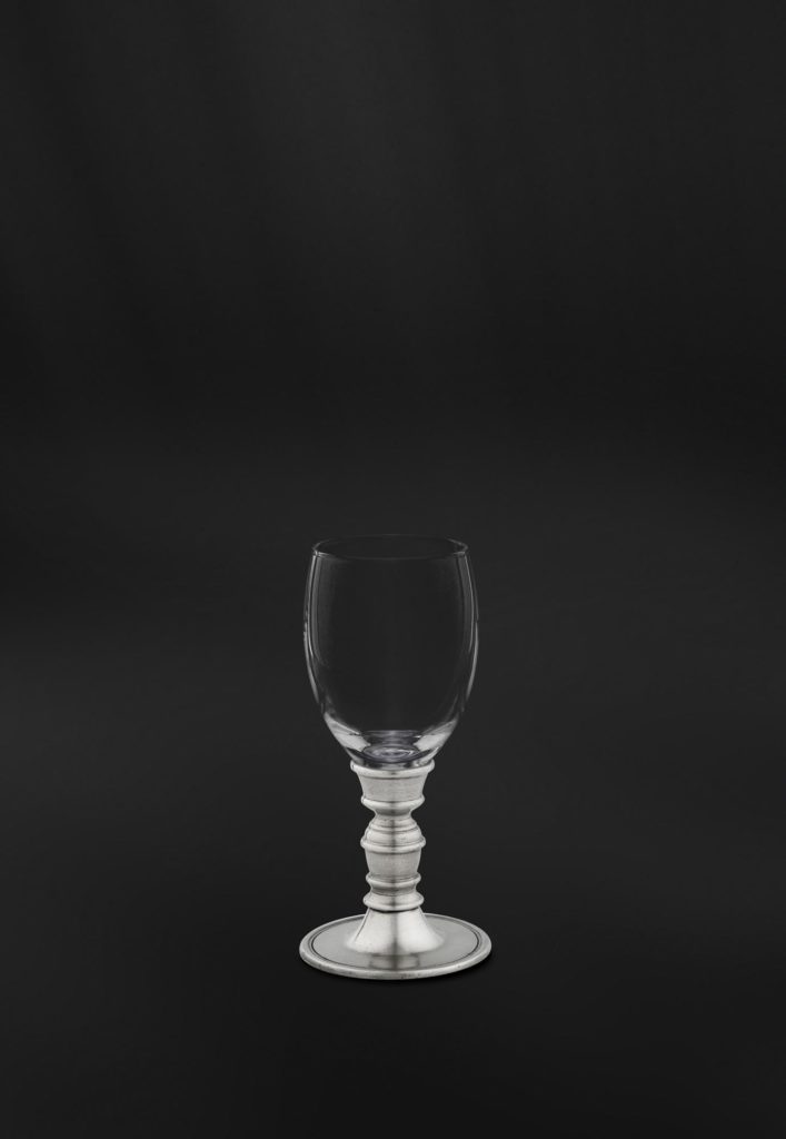 Crystal & Pewter Liqueur/Digestif Glass - Italian Pewter