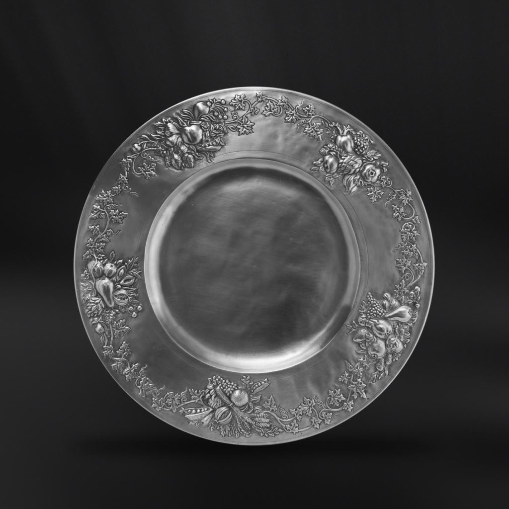 Embossed Pewter Dessert Stand - Italian Pewter Serveware
