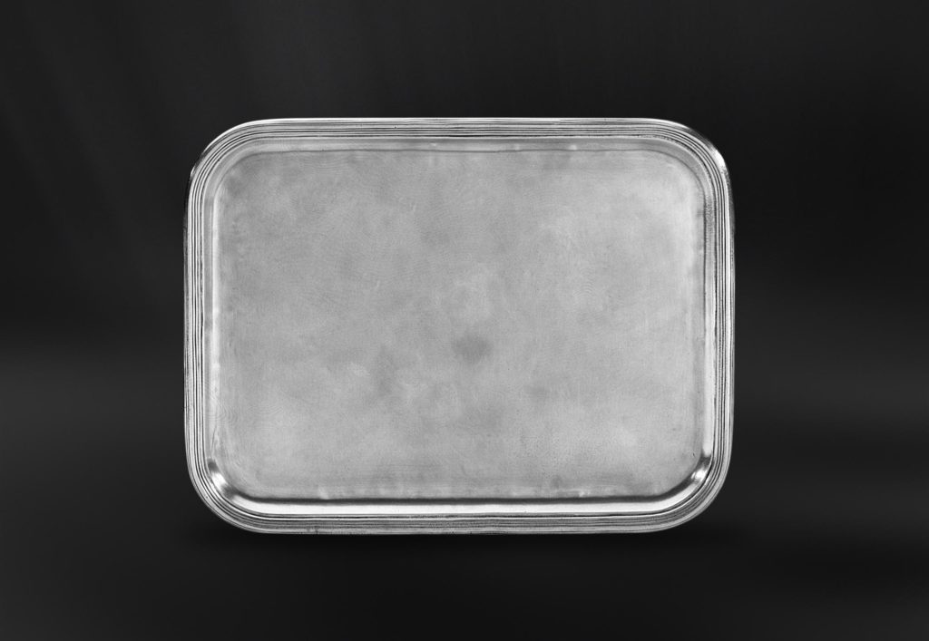 Rectangular Pewter Tray with Handles - Italian Pewter Serveware