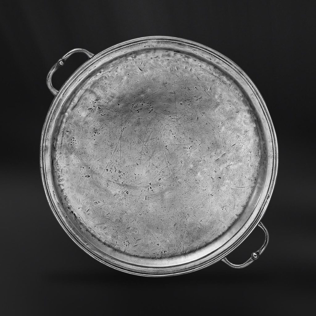 Round Pewter Tray with Handles - Italian Pewter Serveware