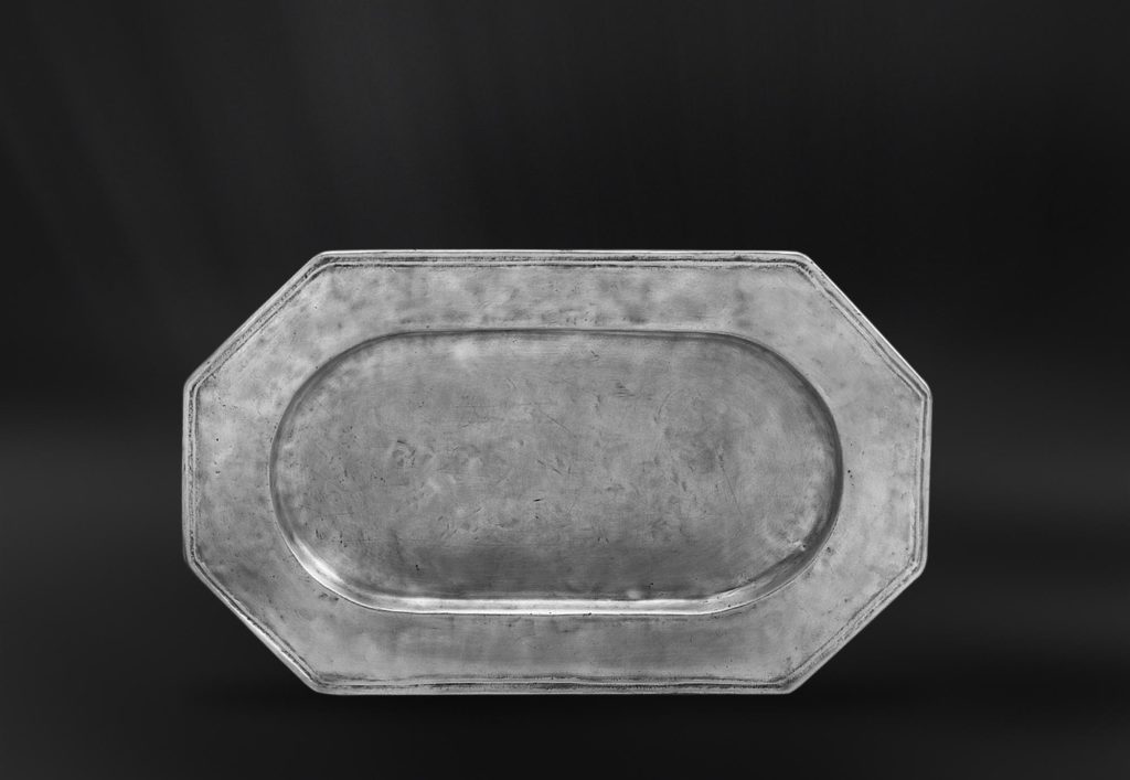 Small Octagonal Pewter Tray - Italian Pewter Serveware
