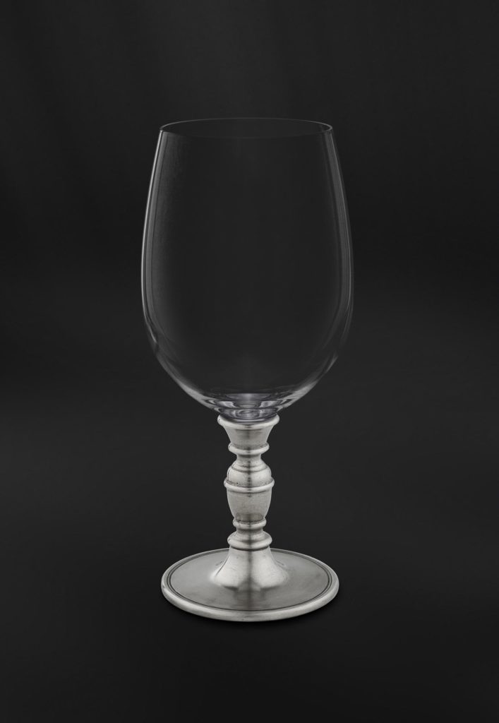 Crystal & Pewter Water Glass - Italian Pewter Glassware