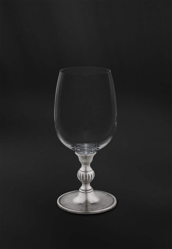 Crystal & Pewter Wine Glass - Italian Pewter Glassware