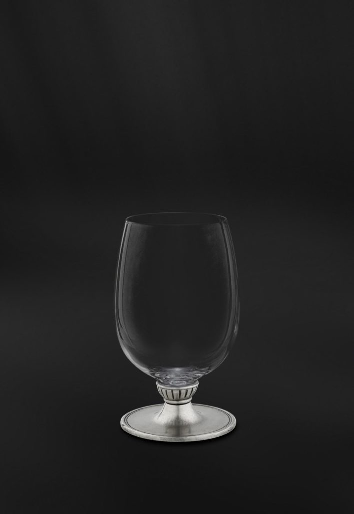 Crystal & Pewter Wine/Water Glass - Italian Pewter Glassware