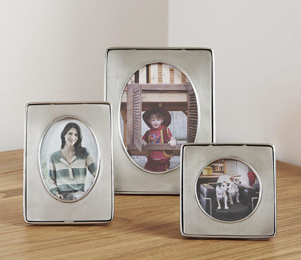 Oval Pewter Photo Frame - Italian Pewter Home Décor