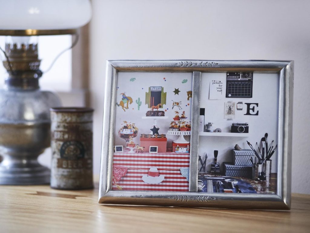 Double Rectangular Pewter Photo Frame - Italian Pewter Home Décor