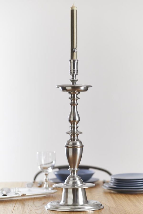 Large Pewter Clandlestick - Italian Pewter Home Décor